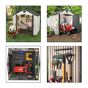 Lifetime 6411 Outdoor Storage Shed with Window, 8 by 7.5 Feet,Putty/Brown