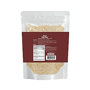 THAI HARVEST 100% USDA Organic Brown Jasmine Rice 7 Ounce (Pack of 8) Microwaveable 90 Seconds Ready to Eat Instant Jasmine Rice for Quick Dinner Meals Zero Preservatives Gluten Free