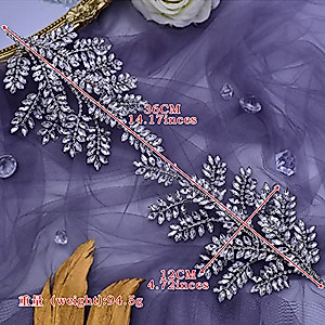 TRiXY Bridal Headwear Rhinestone Ladies Headband Crystal Headwear Wedding Silver Bridal Hair Accessories Bridal Tiaras Pageant Hair Jewelry Party Headpieces for Women Girls
