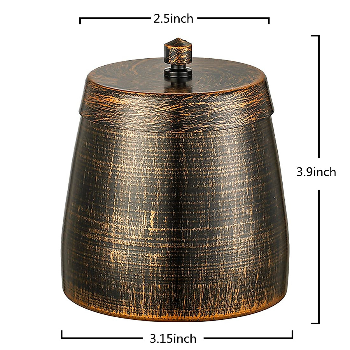 JIMS Outdoor Cigarette Ashtray with Lid, Indoor Stainless Steel Smokeless Ash Tray Windproof Smell Proof Odorless Home Ashtrays for Office Tabletop Garden Balcony Patio ( Retro,Medium), AB-01