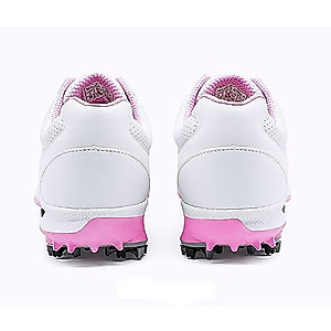 Ybberik Ladies' Anti-Skid Waterproof Golf Shoes with Spikes for Women White