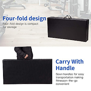 Gymnastics Mat Tumbling Mat Gym Mat Gymnastic Mat Foldding Lightweight Tumbling Mat 2 Inches Thick Fitness Yoga Exercise Mat Home Gym Mat Equipment