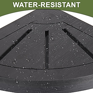 Natree Poly Lumber Shower Foot Rest 17 in, Shower Stool Corner Bench with Storage Shelf, Water Repellent Shower Stool for Shaving Legs, Corner Seat for Bathroom Living Room Shower Spaces(Black)