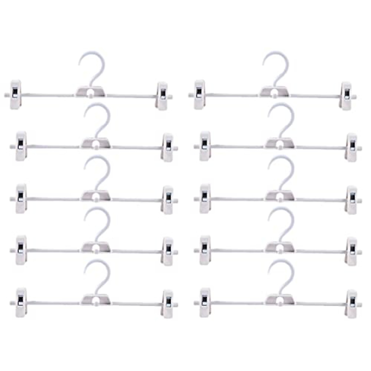 Cabilock Plastic Hangers 10pcs Space- White Clothing for Skirt Clips Drying Pants Pant Slack Plastic Rack Jeans Non- Home Balcony Adjustable Clip Skirts Hangers Slacks Trouser Non Pants Hangers