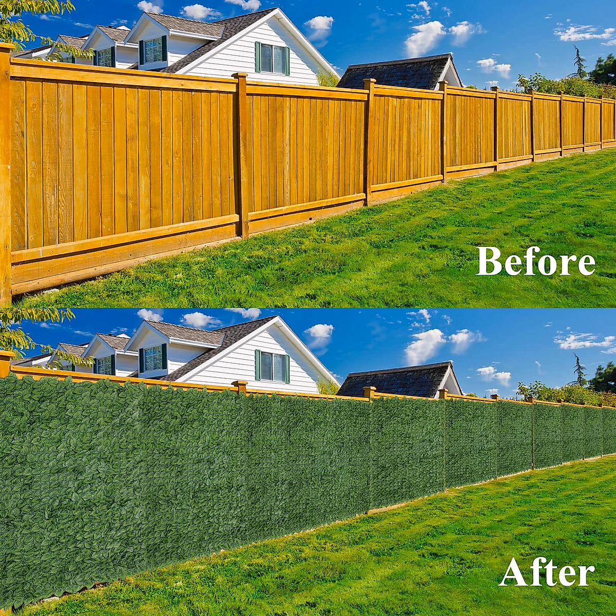 U'Artlines Artificial Ivy Privacy Fence 118x39.5Inch Faux Ivy Leaf Wall with 100Pcs Zip Ties Artificial Hedge Fence Panel for Backyard Garden Balcony Patio Outdoor Decor