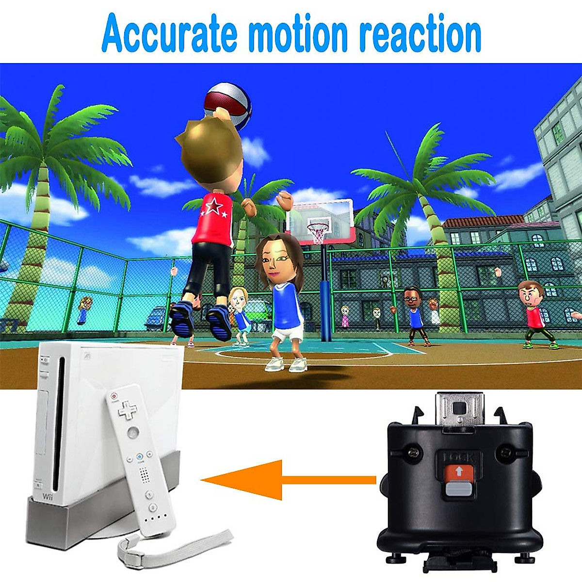 LACTIVX Wii Motion Plus Adapter, 2 Packs Upgraded Motion Attachment for Wii Remote Controller (Black)