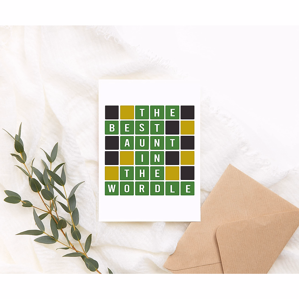 Wordle For Aunt Card - The Best Aunt In The Wordle - Aunt Gift Wordle - Wordle Themed Mothers Day Card - Wordle Card - Word Game - Birthday Aunt Card - Mothers Day Idea Gift- Wordle Lover- Aunt Card