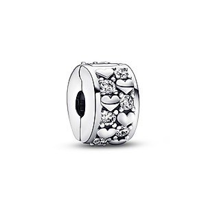 Pandora Infinite Hearts Sparkling Clip Charm Silver One Size