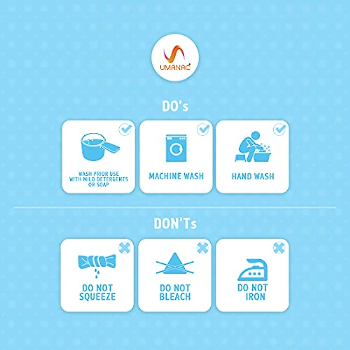 Umanac Baby Waterproof Crib Sheet | Dark Blue, Large (39 in x 55 in) - Bed Pad, Bed Wetting Mattress Pad, Washable, Reusable Incontinence Underpads Sheet Protector for Toddler, Children and Adults