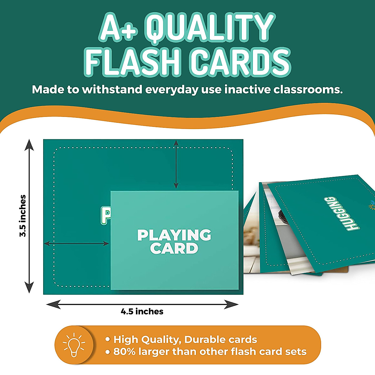 Action Verbs Flash Cards - 50-Piece Educational Flash Cards for Speech Therapy and Home Schooling - Thick and Durable Vocabulary Builder Flash Cards for Kids and Adults