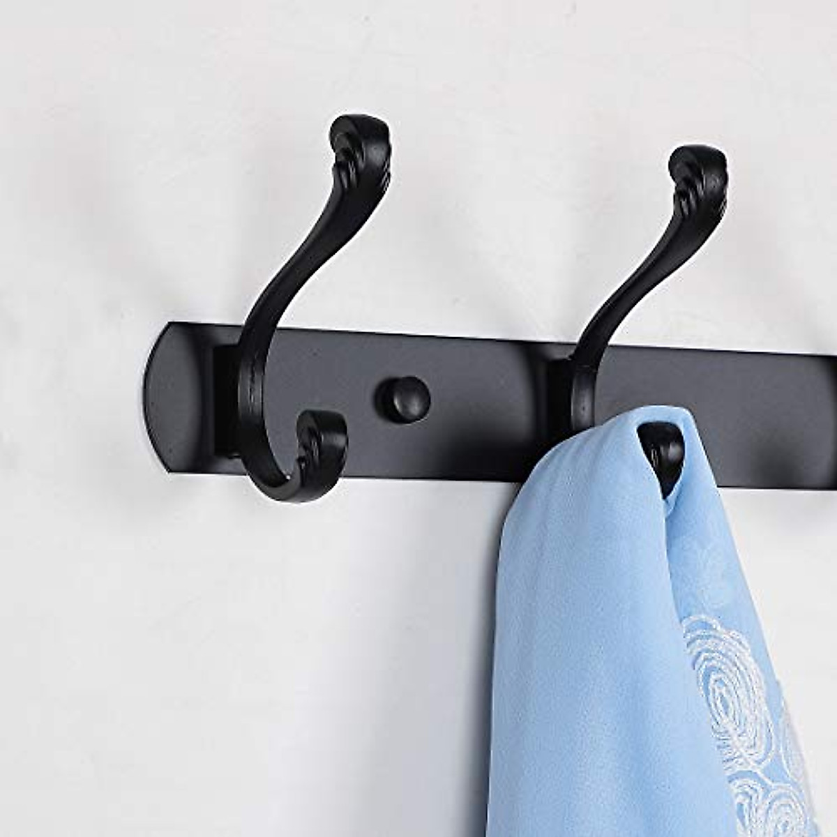 uxcell Wall Mount Coat Hook Rack Hanger with 3 Retro Hooks,Stainless Steel Towel Hanger with Screws for Jackets/Coats/Hats/Scarves,Black A,10" x 2.8" x 3.7"(L*W*H)