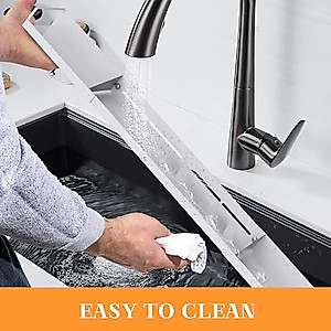 JANSNIMEN Magnetic Stove Top Shelf Spice Rack, 15"-30" Adjustable Stove Shelf for Back of Stove, Seasoning Organizer Kitchen Shelves Gadgets with 3 Functional Partitions