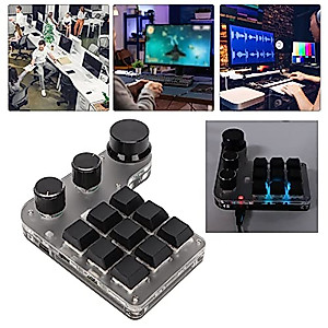 FOTABPYTI Custom Mini Keyboard Mini Gaming Keyboard Switches Interchangeable 3 Buttons 1200mAh Programmable for PC (Black)
