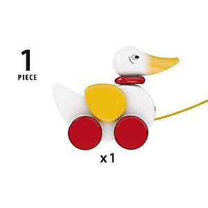 BRIO Infant & Toddler 30323 - Pull Along Duck Wood Baby Toy | Flapping Wings | Engaging Motor Skill Development | Certified Sustainable Wood Materials | Ideal for Kids Ages 1 and Up