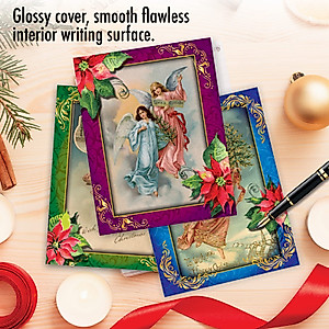 The Best Card Company - 10 Religious Christmas Note Cards (4 x 5.12 Inch) - Boxed Angel Greeting Cards, Assorted Set (Not Foil) - Christmas Angels M1747XS