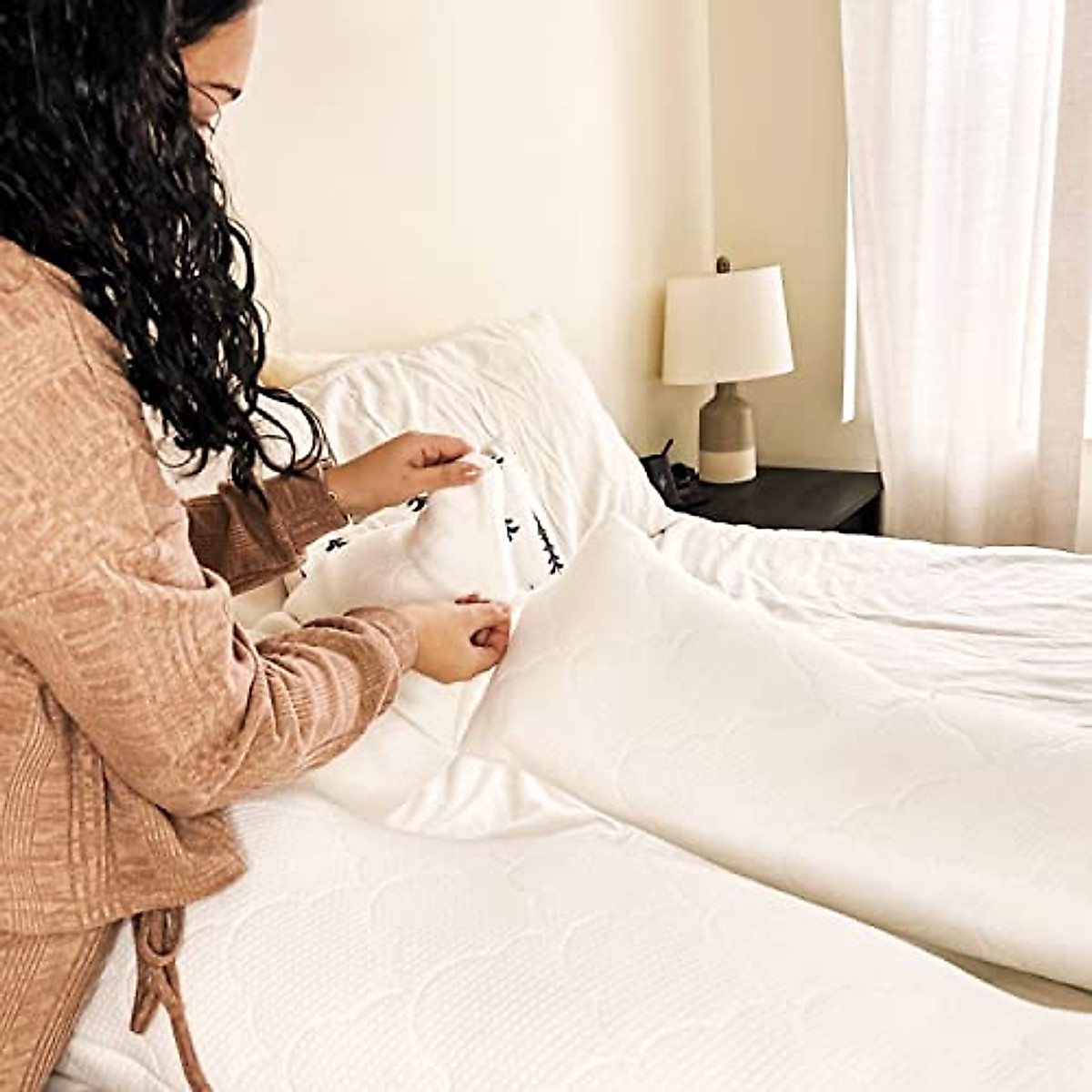 Newton Baby Premium Pregnancy Maternity Pillow with Organic Cotton, 50% More Memory Foam and Fiber Clusters in The Core for Complete Support, U-Shaped with Removable Washable Cover