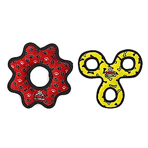TUFFY - World's Tuffest Soft Dog Toy - Junior 3 Way Tug - Squeakers - Multiple Layers. Made Durable, Strong & Tough. Interactive Play (Tug,Toss & Fetch). Machine Washable & Floats (Combo 2 Pack)
