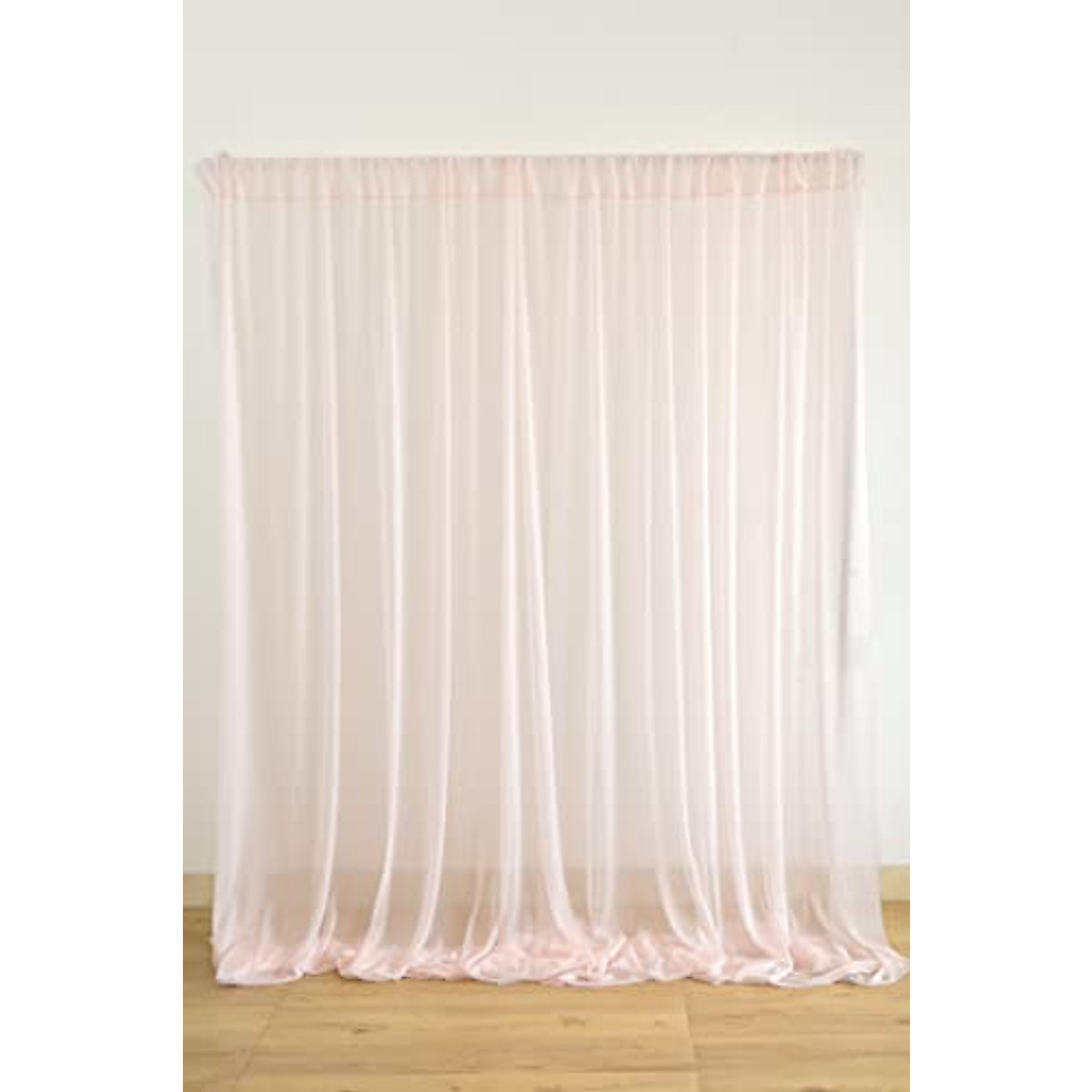 Lookein Blush Wedding Backdrop Wrinkle-Free White Sheer Backdrop Curtains 10ft x 10ft Chiffon Fabric Drapes for Wedding Ceremony Arch Party Stage Decoration