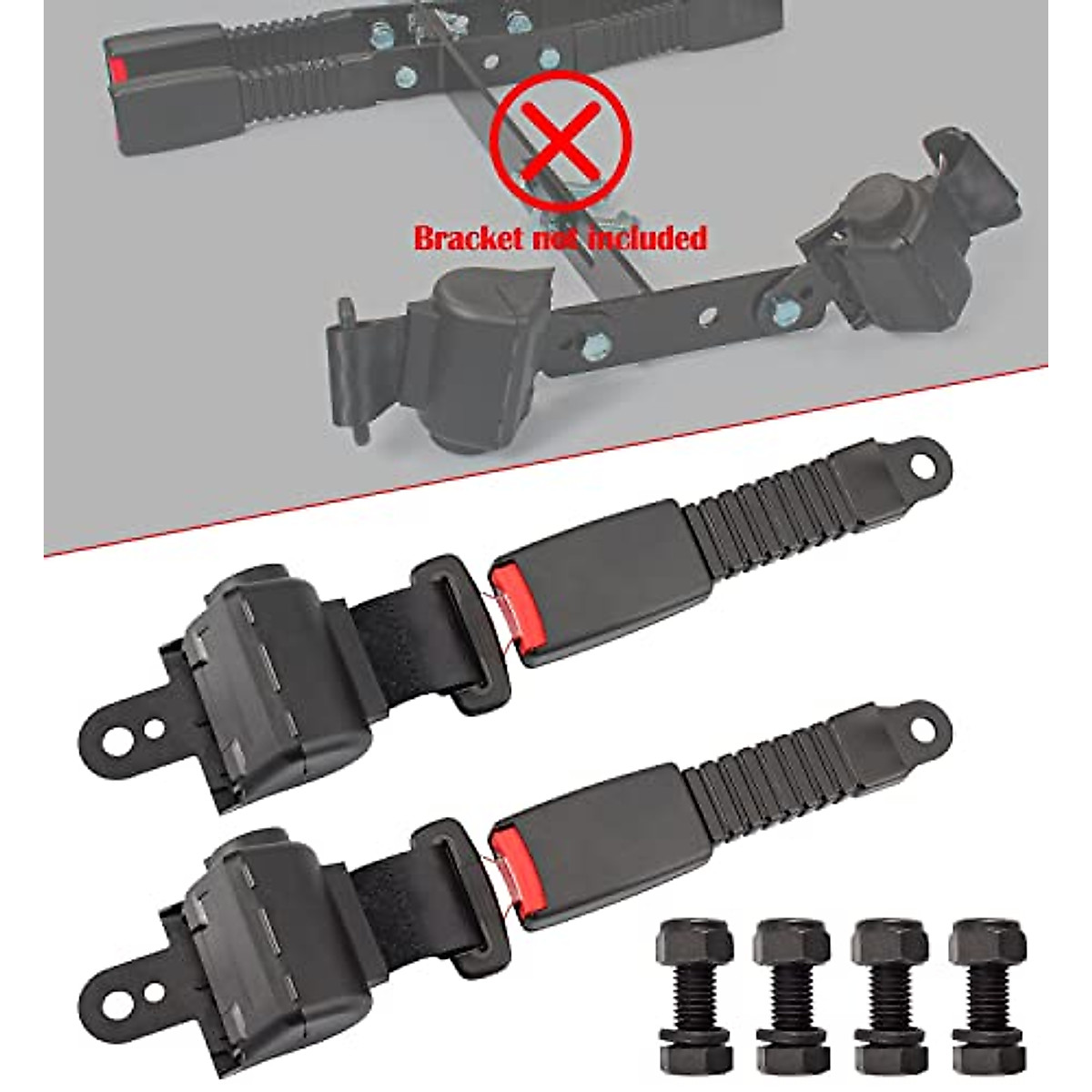 Gaoerfu-CP Golf cart seat Belts, Retractable, Universal,for EZGO, Yamaha, Club Car, Go Kart,UTV, Buggies and Bus-Set (2pcs)