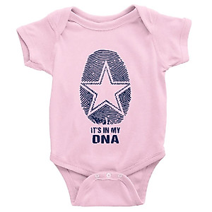 Cowboys It's in My DNA for Baby Boy Girl Clothes Short Sleeve Newborn Bodysuit D-Pink
