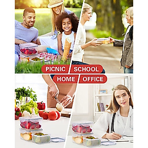 Large Plastic Food Storage Container with lid, CASA LINGO Meal Prep Airtight Containers for Kitchen and Fridge, Set of 20 Pieces Plastic Food Containers (Black)