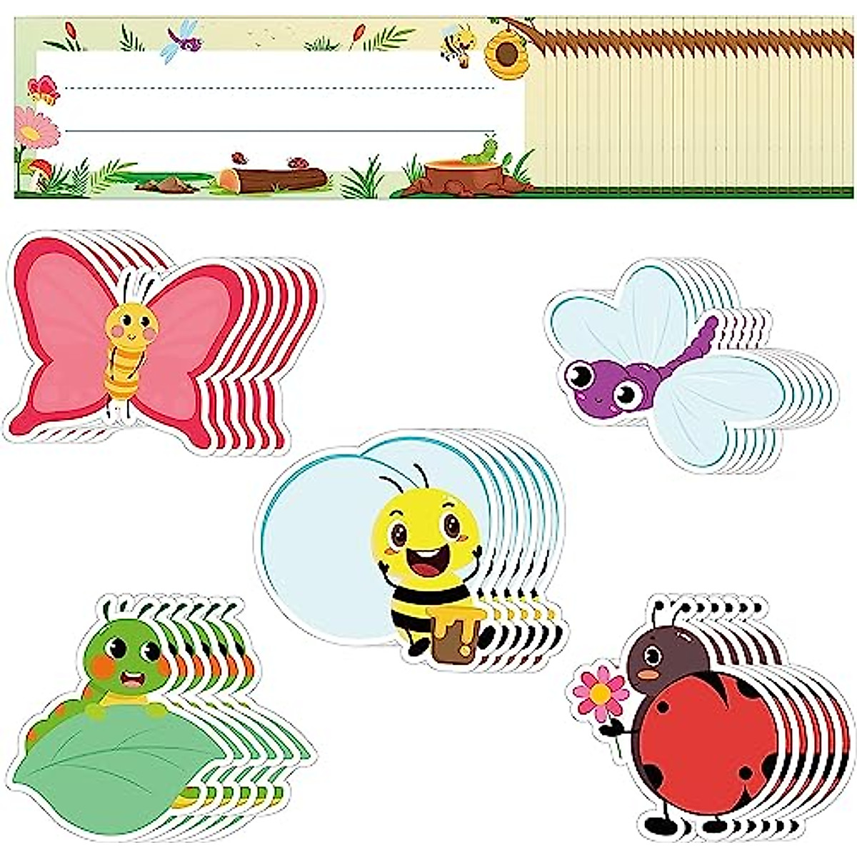 BeYumi 60Pcs Insects Name Tags for Classroom Decor