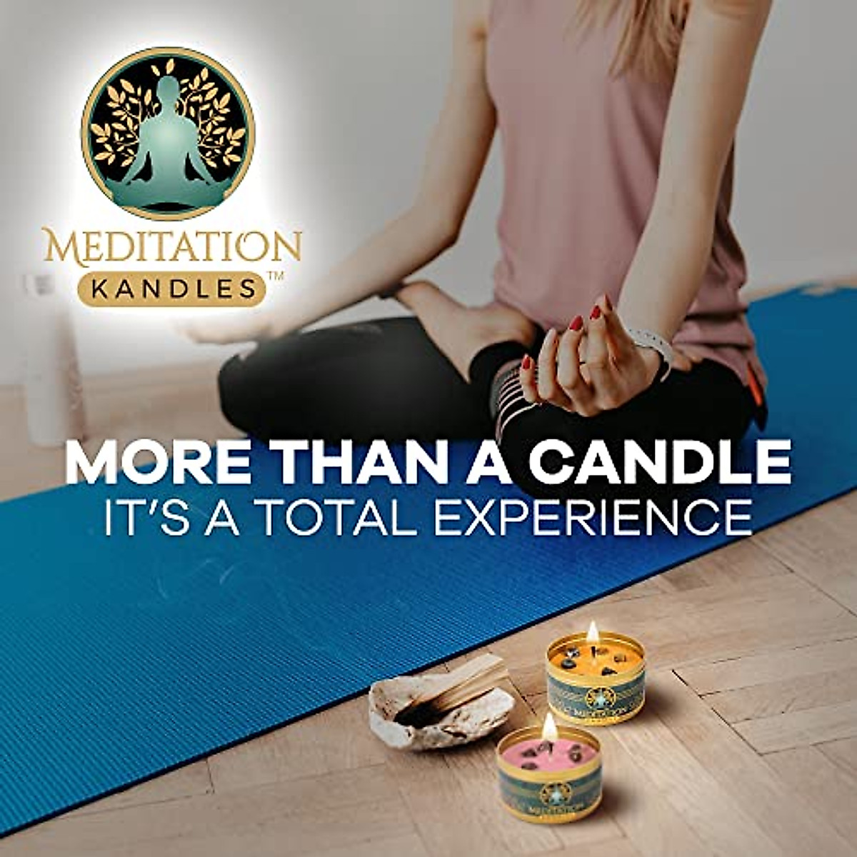 Scented Crystal Candles for Women Gift Set - Aromatherapy Candles with Crystals Inside - Meditation Candles - Clean and Slow Healing Candles - Fancy Candles for Birthday or Any Occasion - 4 Pack