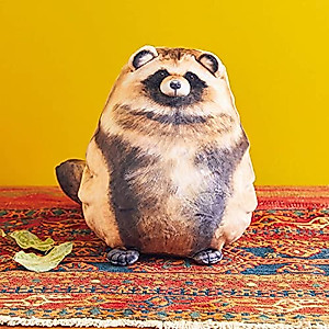 Cute Raccoon Plush Pillow - 12" Soft Stuffed Animal Toy for Kids & Gifts