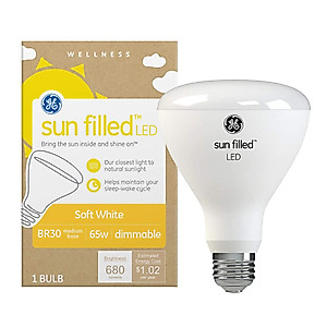 GE Sun Filled LED Light Bulbs, 65 Watt, Soft White, BR30 Indoor Floodlight (1 Pack)