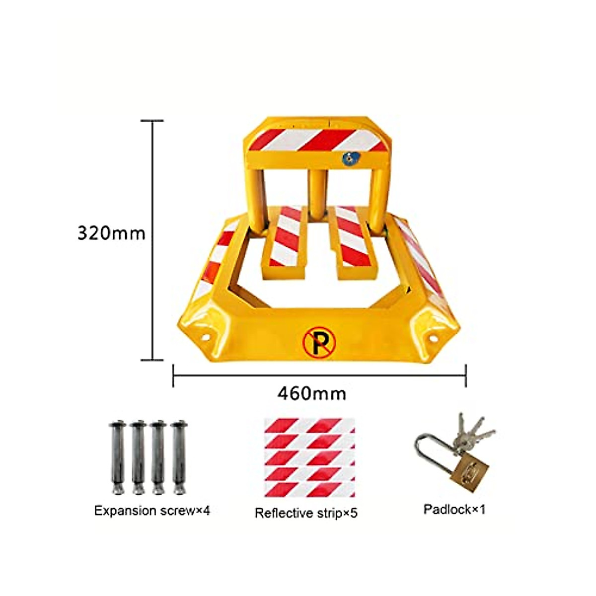 OUSIKA Parking Post, Parking Barrier, for Parking Lot Parking Guide Blocks,Car Ground Lock, Parking Space Lock, Parking Pile Parking Space Lock Bollard