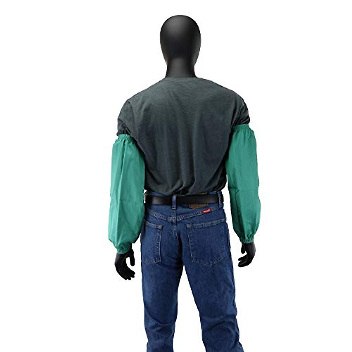 IRONCAT 7071 Flame Resistant Sateen Cotton Arm Sleeve - [1 Pair] 18 in. Welding Sleeves with 3/4 in. Wide Elastic Ends, Green