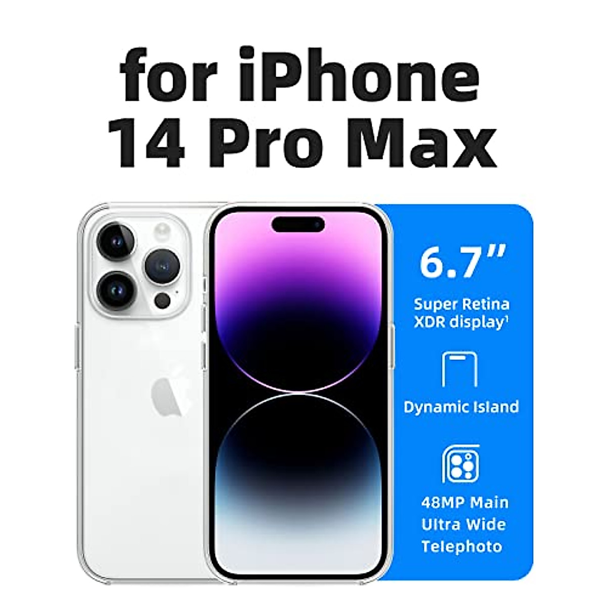 warmartter Designed for iPhone 14 Pro Max Case Clear, 6.7 Inch Case TPU Ultra Slim Shockproof Protective Phone Case with Anti-Scratch