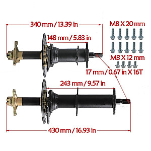 YC Yier Rear Axle Kit 48V 1000W Electric Motor Differential Gearbox Controller Hand Throttle Hydraulic Brake Assembly DIY Parts For Go Kart Golf Cart ATV Quad Buggy Trike Tricycle 4 Wheeler (40" Axle)