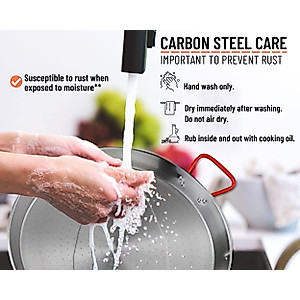 PAELO Polished Steel Paella Pan, 15 inch (38cm) Carbon Steel Pan, Large Professional Grade Paellera Imported From Spain for 8 Servings of Paella Rice, Made by Garcima