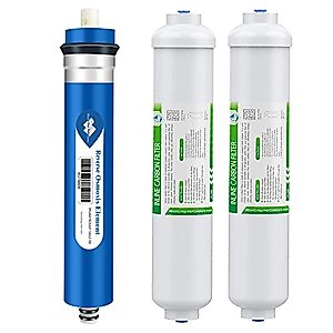 50 GPD RO Membrane and 2x T33 Inline Carbon Filters by Membrane Solutions