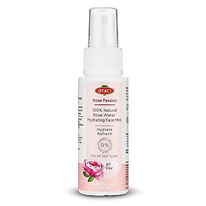 Otaci Rose Passion 100% Natural Rose Water Hydrating Face Mist, Spray Rosewater Face Mist Facial Hydrating Natural Skin - Travel Size