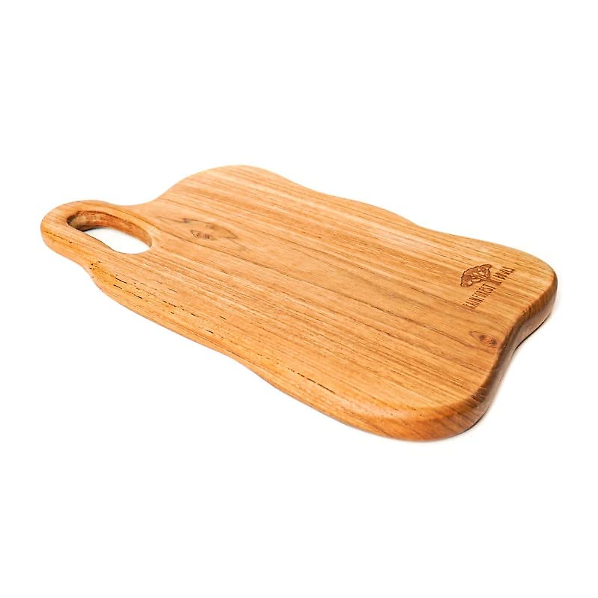 Rainforest Bowls 13"x7" Irregular Shaped Javanese Teak Wood Cutting Board w/Handle- Ultra-Durable, Heavy Duty, Lasts Years w/Daily Use- Premium Style Handcrafted by Indonesian Artisans