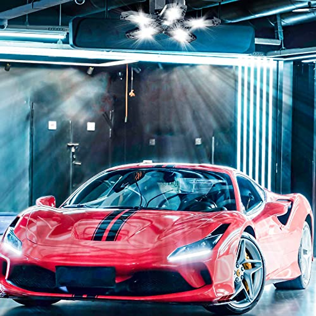 fomidao Led Garage Lights 6 Pack,160W Super Bright Garage Light,5 Adjustable Panels Deformable Garage Lights,6500K 16000LM Led Garage Ceiling Lights E26/E27 Base Led Shop Light