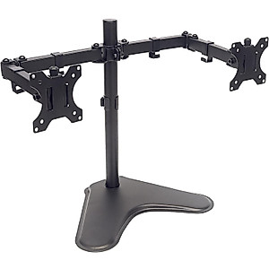 MANHATTAN Universal Dual Monitor Stand with Double-Link Swing Arms Holds Two 13" to 32" LCD Monitors up to 8 Kg (17 Lbs.), Black