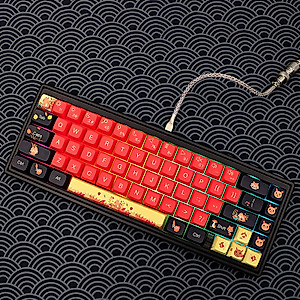 Squirrel Diary XDA Keycap 139 Keys Keycap Five-Sides Thermal for Mechanical 7U 6.25U Space XDA Profile Keycaps Cartoon Animal Theme 139-key Keycap Set for Gaming Keyboards