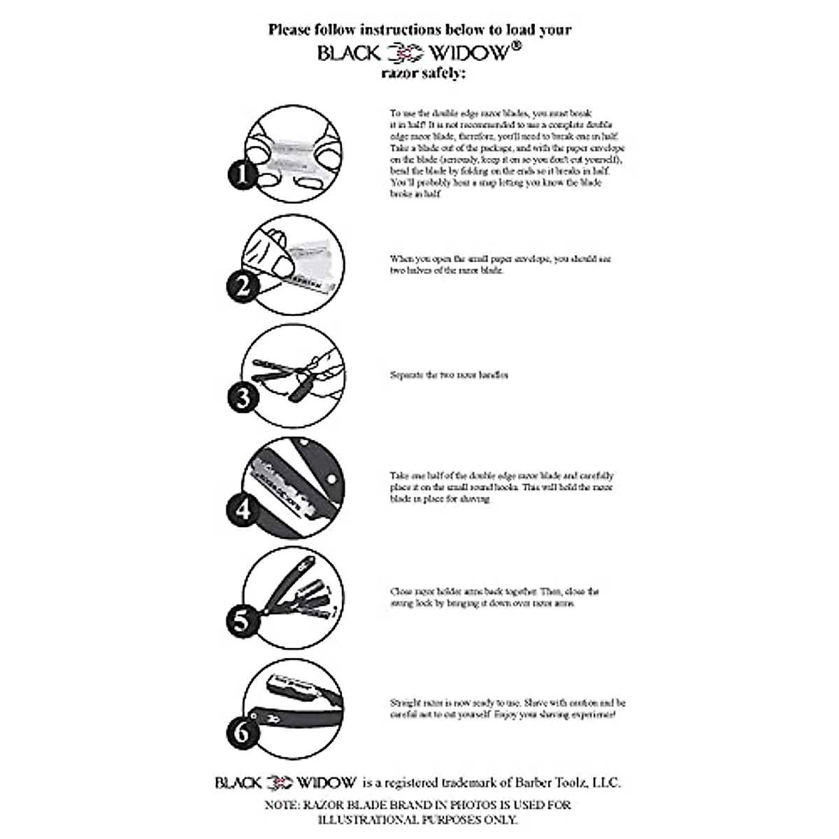 Barber Straight Razor, Professional Barber Straight Edge Razor - Barber Razor Compatible with Straight Razor Edge for Barber by Black Widow (1.5mm) (Red and Matte Black)