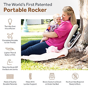 READY ROCKER Portable Rocking-Chair - Ideal for Nursery Furniture, Home-Office-Chair-Outdoor-Use, Travel for Moms, Dads, Seniors - Replaces Need for Glider - Baby Registry-Shower Gift | Cloud