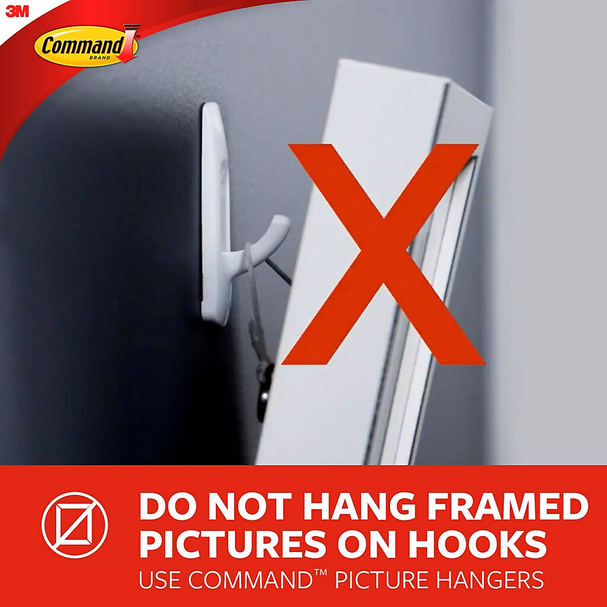 Command Clothes Hanger, Holds up to 7.5 lb, Sized for 3 Plastic Hangers or 7 Metal Hangers, 1 Wall Hooks and 2 Command Strips, Extra Storage for Laundry Room, Bedroom and Closet