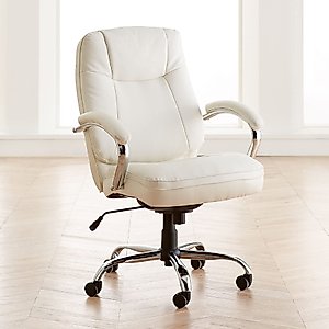 BrylaneHome 500 Lbs. Weight Capacity Women's Office Chair Extra Wide (500 Lb. Capacity), Ice White