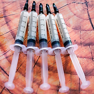 40 Pack 5ML Plastic Syringe Luer Slip with Cap, Great for Measuring, Refilling Watering and Pets Feeding(Not-sterile) (5ML)