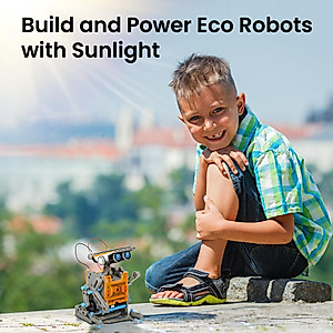 Sillbird STEM 12-in-1 Education Solar Robot Toys -190 Pieces DIY Building Science Experiment Kit for Kids Aged 8-10 and Older,Solar Powered by The Sun