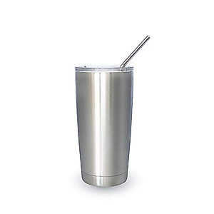 RE-USABLE STAINLESS STEEL DRINKING STRAW - 3 PACK WITH CLEANING BRUSH