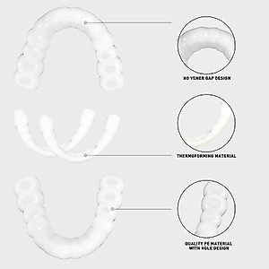Tooth Repair, Cover The Imperfect Teeth,Fix Your Smile at Home Within Minutes!,Upper and Lower Whitening Teeth Sets2pcs