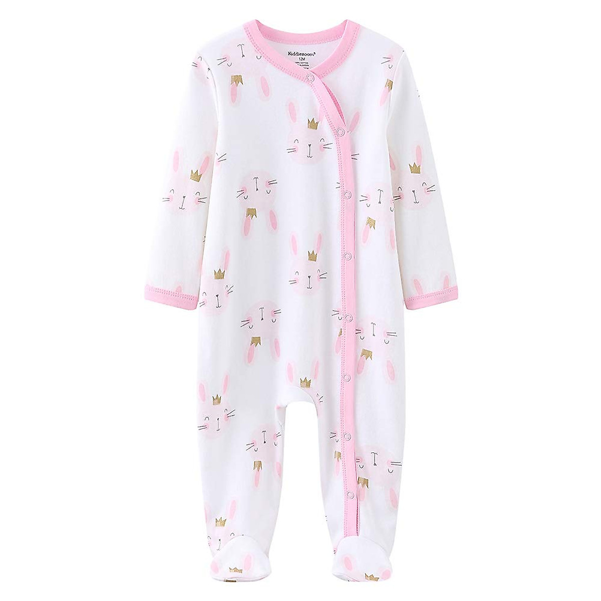 Kiddiezoom Baby Footed Cotton One-Piece Romper Jumpsuit Pajamas