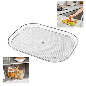 Square Lazy Susan for Refrigerator, Lazy Susan Turntable Organizer for Refrigerator, Countertop Condiment Storage Rack, for Cabinet, Table, Pantry, Kitchen (13.8 X 10.2 in)